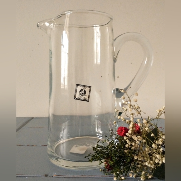 Crisa Mexico | Dining | Vintage Large Hand Blown Glass Pitcher Crisa ...